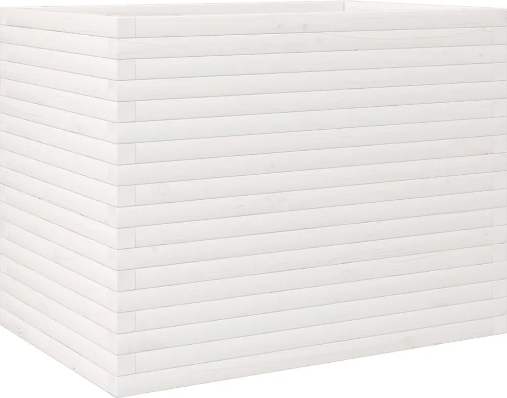 Zahradní truhlík bílý 90 x 60 x 68,5 cm masivní borovice 3282500