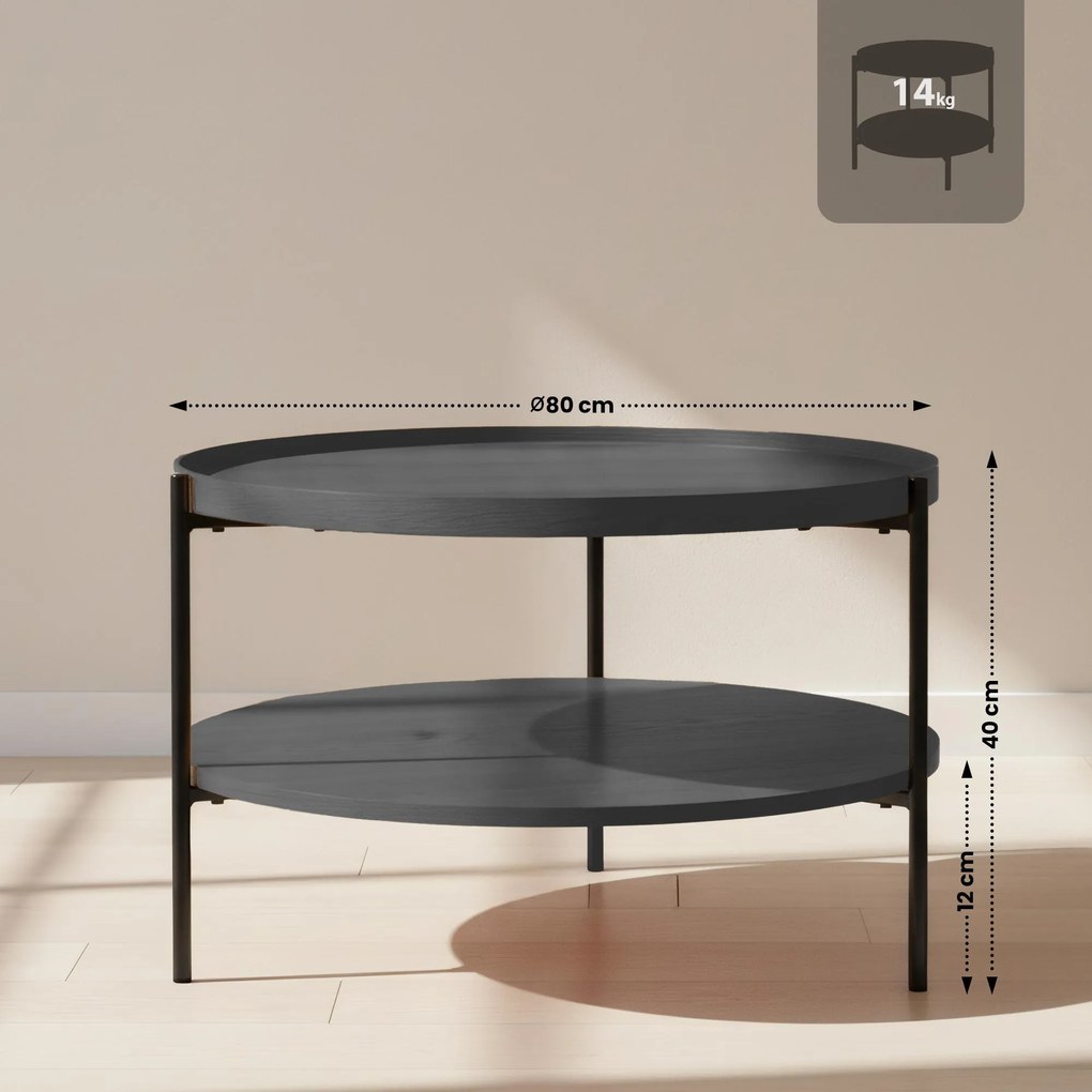 Konferenční stolek Corbitan 80 cm - šedá