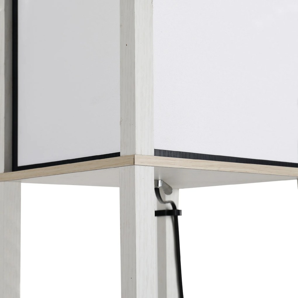 HOMCOM stojanová lampa na polici 26W x 26D x 160H cm 3 police 4 patra MDF bílá