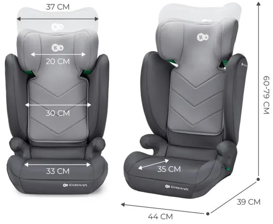 KINDERKRAFT - Autosedačka I-SPARK i-Size (100-150 cm) šedá