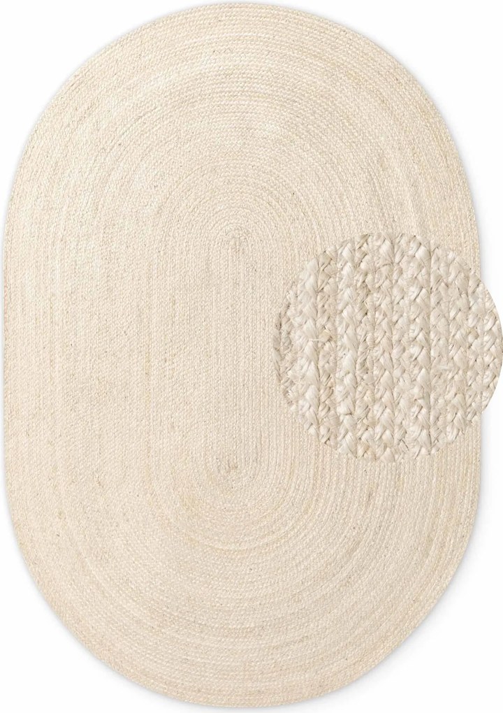 Hanse Home, Kusový koberec Jute Braided 106007 Ivory ovál, 160x230 ovál, béžová, chodba / předsíň