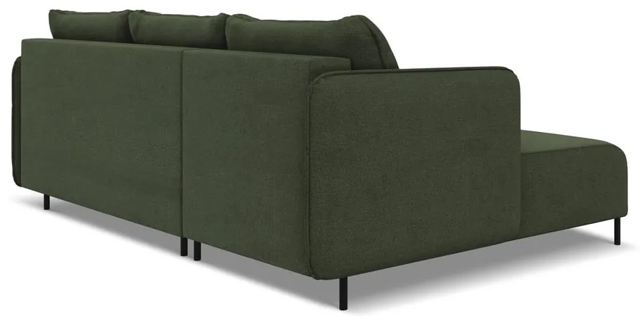 Zelená rozkládací/s úložným prostorem rohová pohovka (levý roh) Luana – Makamii