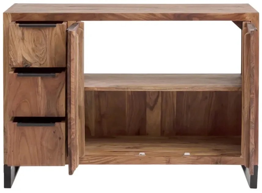 furniture-nabytek.cz - Masivní umyvadlo Sidora light I z akáciového dřeva, lakované, hnědé – 105×45×74 cm