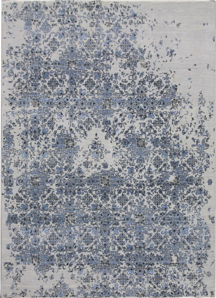 Ručne viazaný kusový koberec Diamond DC-JK 3 Silver / blue, 180x275, modrá, chodba / predsieň, Diamond Carpets India