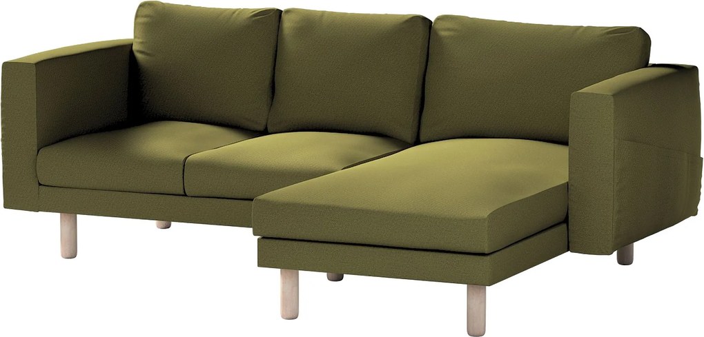 Potah na pohovku IKEA Norsborg 3-místná se šezlongem barva zelená látka pletený vzor