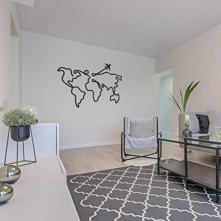Designová dřevěná mapa světa na zeď | SENTOP PR0496