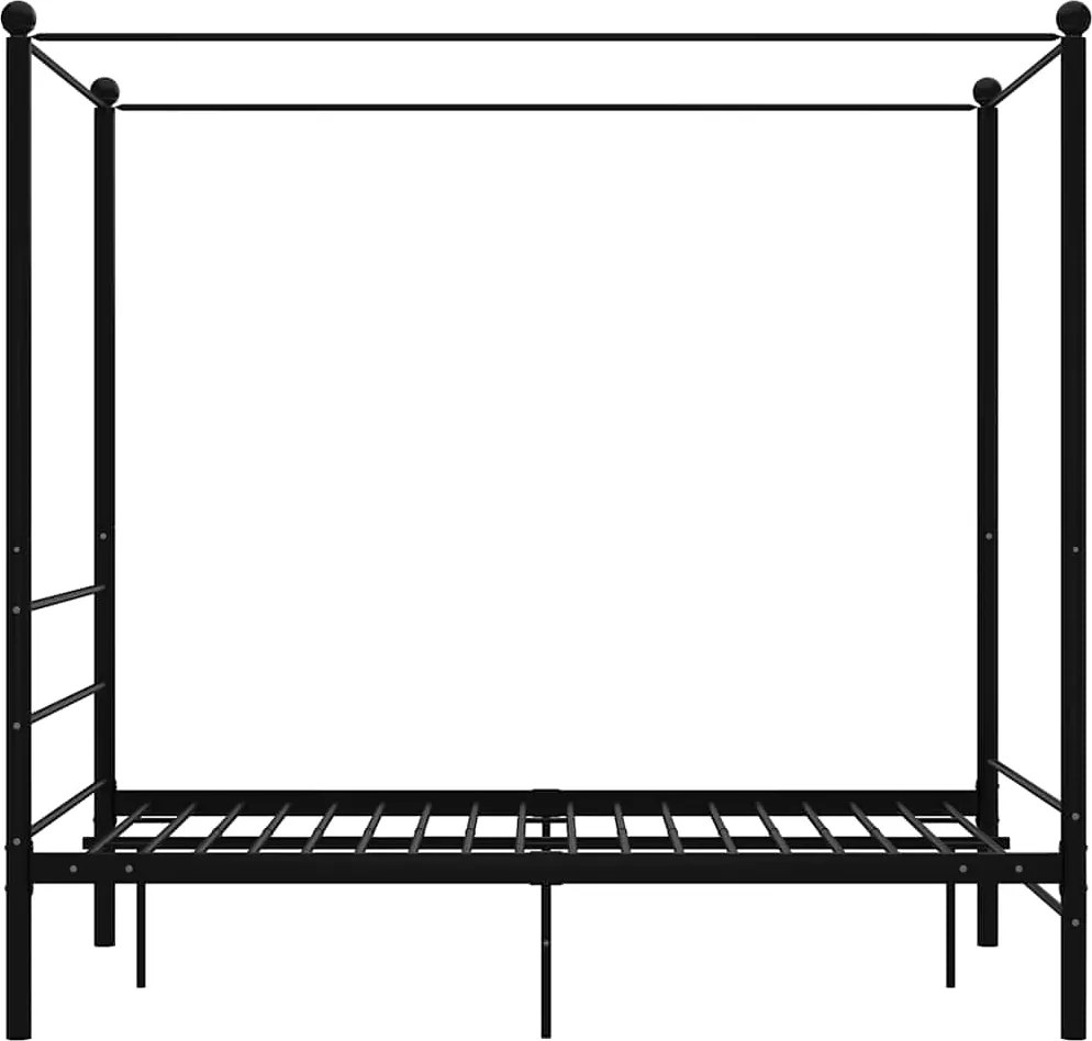 Rám postele s nebesy černý kovový 120 x 200 cm 325057