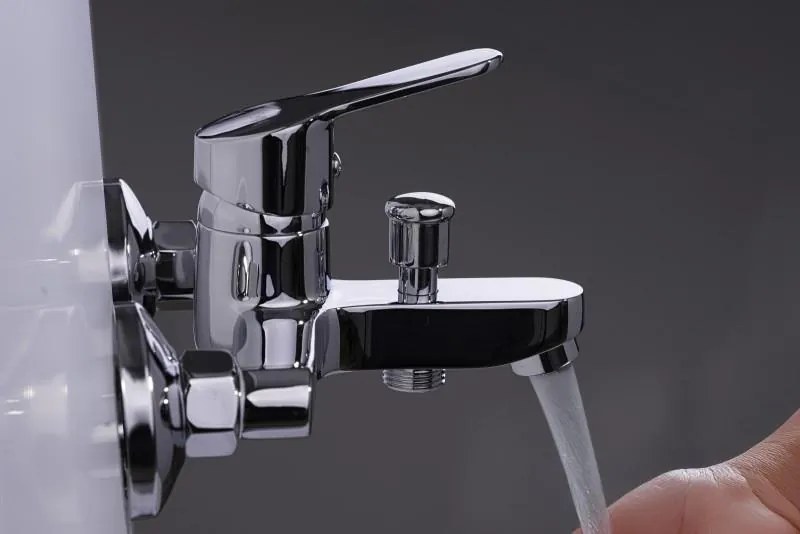 Erga Astat, nástěnná vanová baterie s ruční sprchovou soupravou, chromová, ERG-YKA-BW.ASTAT-W-CHR