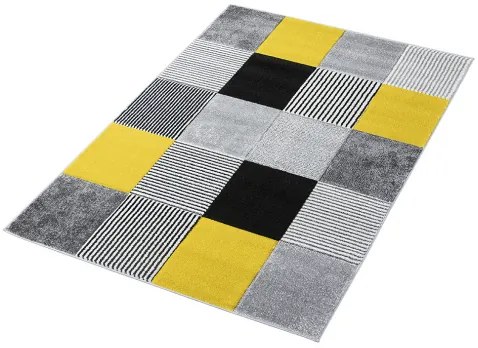 Ayyildiz Hali kusový koberec Alora A1039 120x170cm žlutá