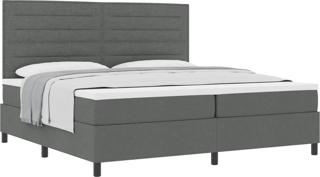 Postel s boxspringem s matrací Tmavě šedá 200 x 200 cm textil 3339337