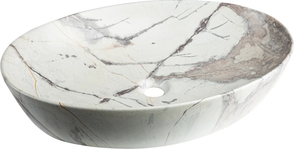 Invena Kafe, umyvadlo na desku 620x420x140 mm, imitace kamene-béžová matná, INV-CE-62-721-C