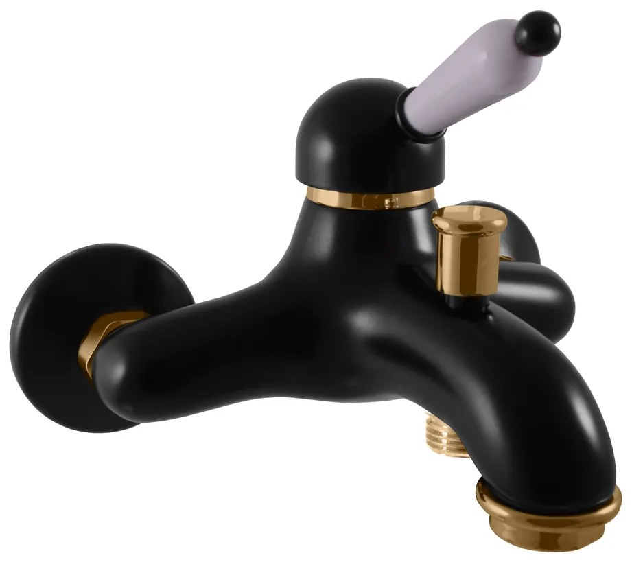 Slezák Rav Labe Retro vodovodní baterie vanová 150mm černá matná/zlato L554.5CMATZ