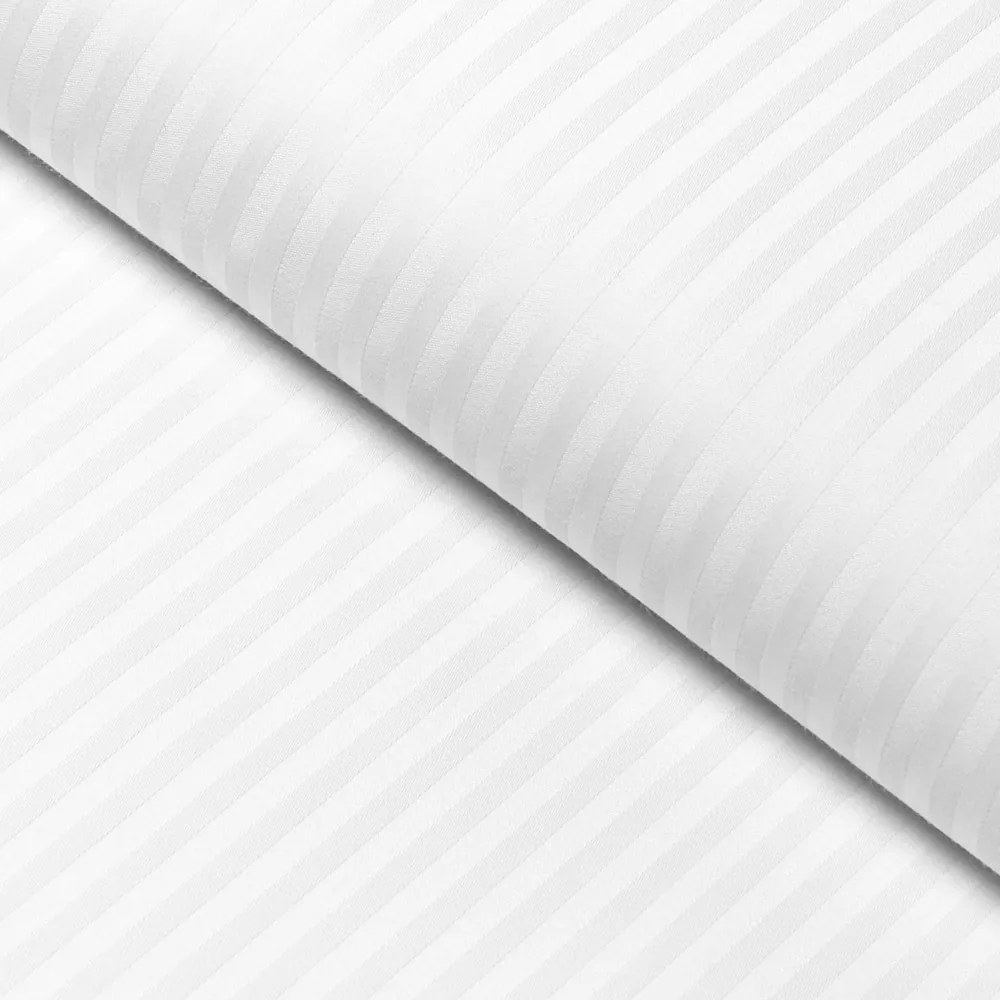 Biante Damaškový povlak na polštář Atlas Gradl DM-012 Bílý - tenké proužky 2 mm 50 x 70 cm