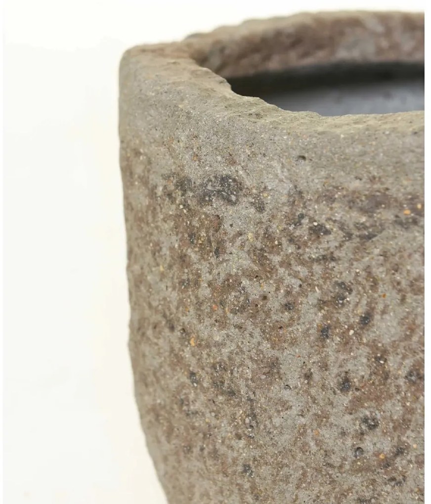 Kulatý květináč LONDA, vláknocement, 35x29 cm, šedý