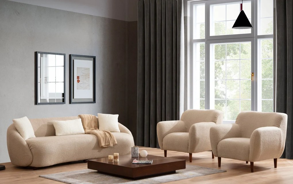 HANAH HOME třímístná pohovka NAPOLI hnědá 569HLN1138