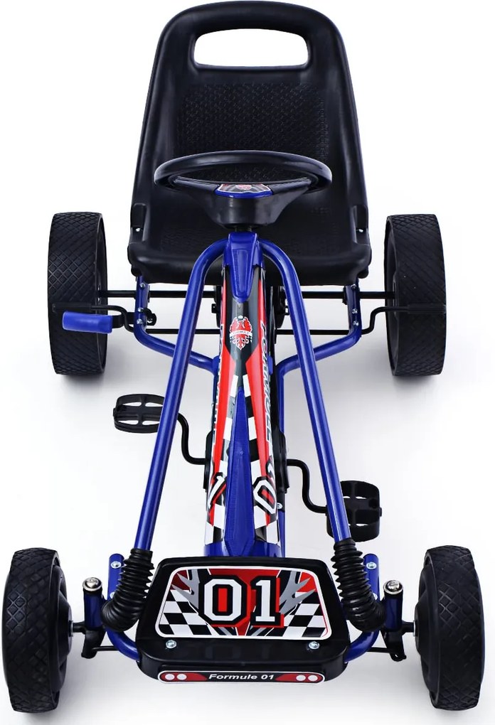 Costway Pedal Gokart Racing Dětské auto pedál vozidla Cart Seat Gocart