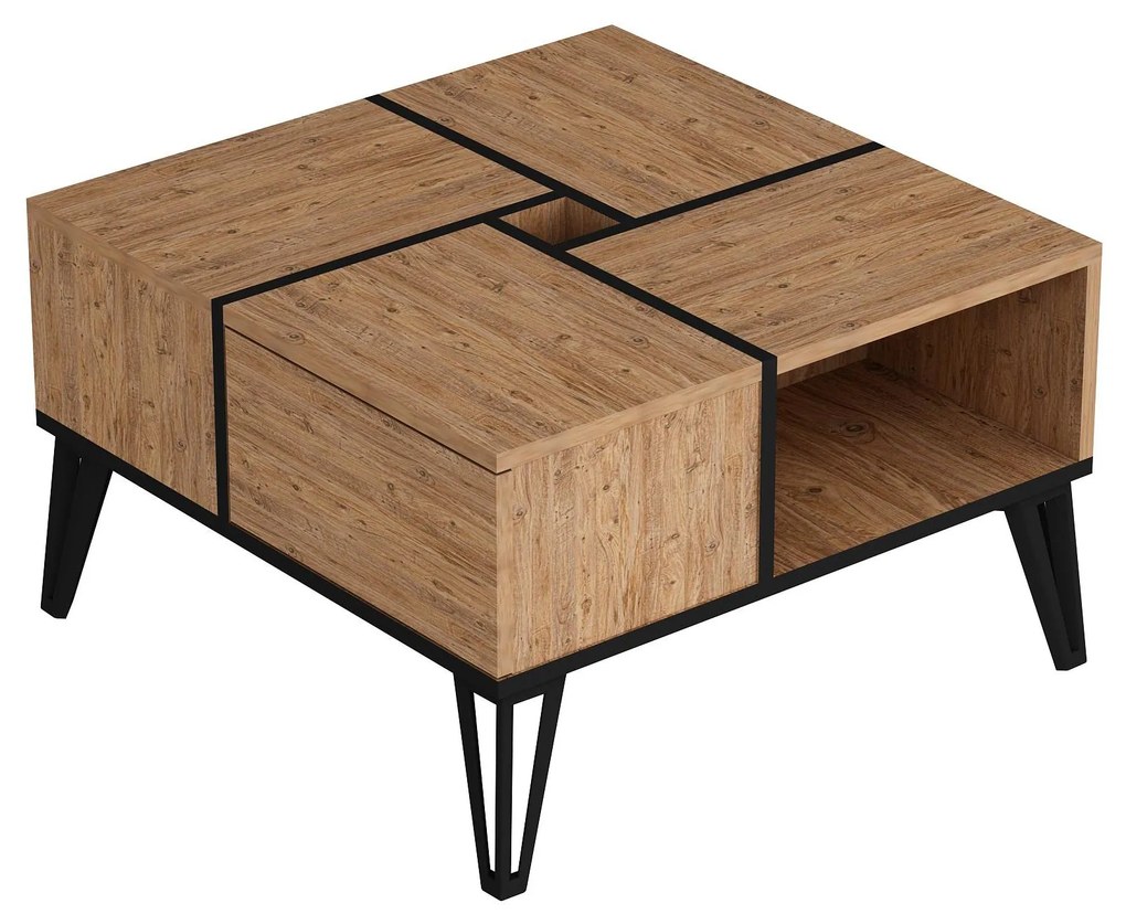 Konferenční stolek Nicholas (atlantická borovice + černá). 1089608