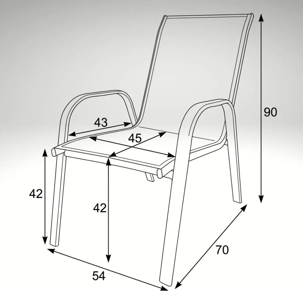 Vikio Stohovatelná zahradní židle šedá TK2060S