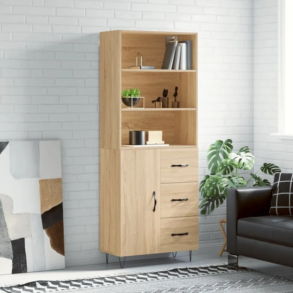 vidaXL Skříň highboard 69,5 x 34 x 180 cm kompozitní dřevo [3189438] Barva: dub sonoma