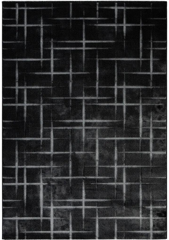Koberce Breno Kusový koberec COSTA 3521 Black, Černá, Vícebarevné, 240 x 340 cm