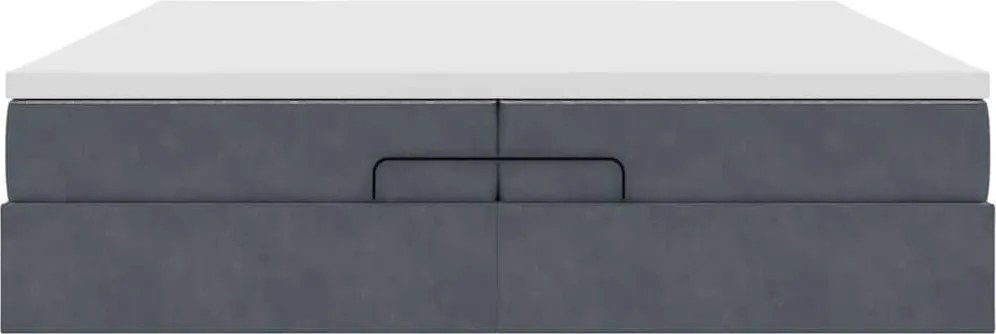Osmanský rám postele s matrací tmavě šedý 200x200cm samet 3311208