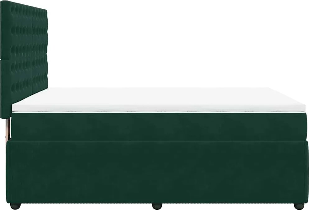 Box spring postel s matrací tmavě zelená 140x190 cm samet 3294649