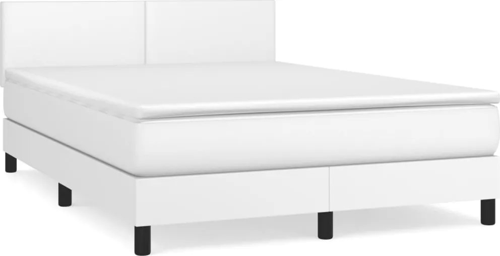 Box spring postel s matrací bílá 140 x 190 cm umělá kůže 3141000