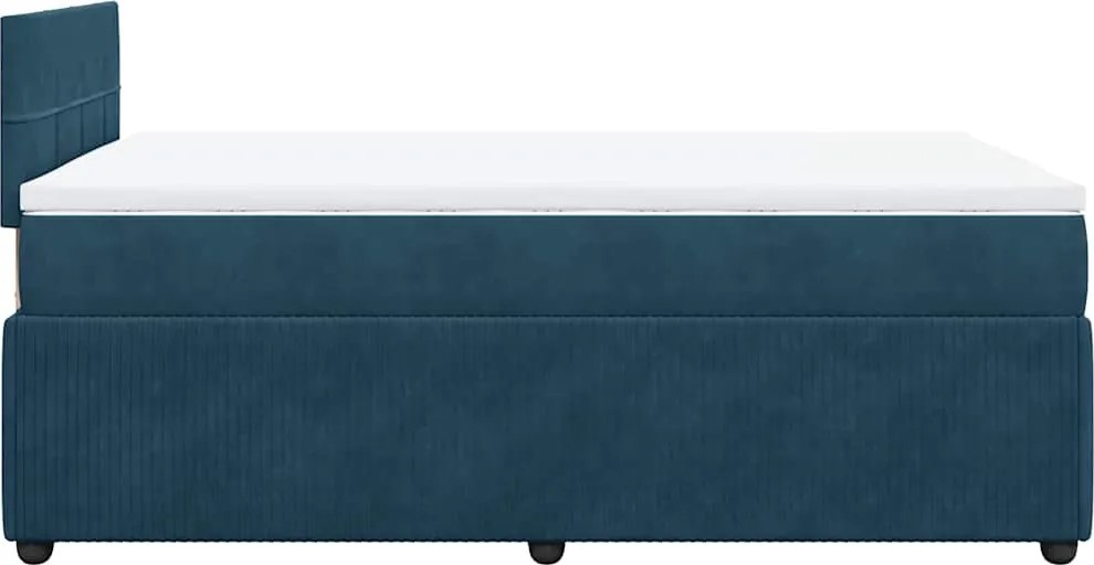 Box spring postel s matrací modrá 120 x 200 cm samet 3290014