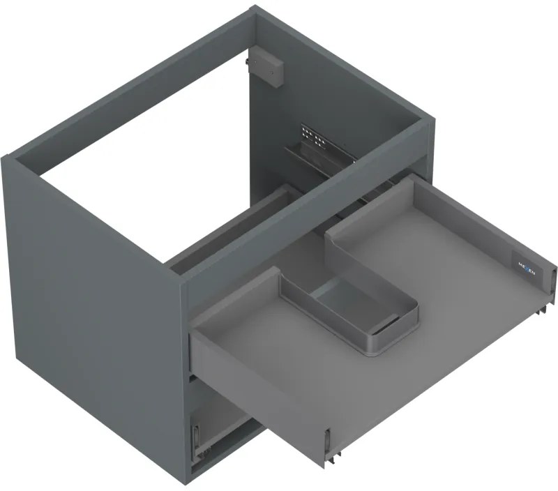 Mexen Box-A, závěsná skříňka 60 cm, 2 zásuvky, grafitová matná, 91AX0-0600-470-2-66
