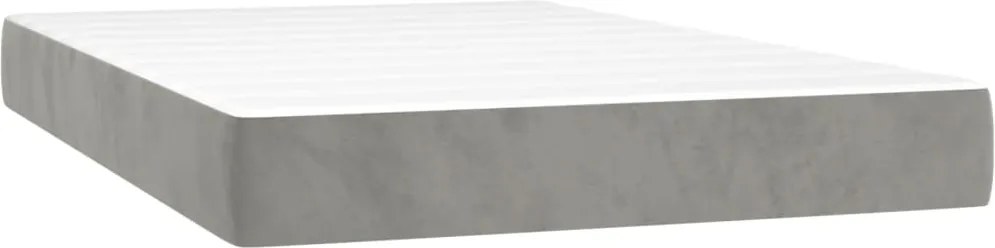 Box spring postel s matrací a LED světle šedá 120x200 cm samet 3136173