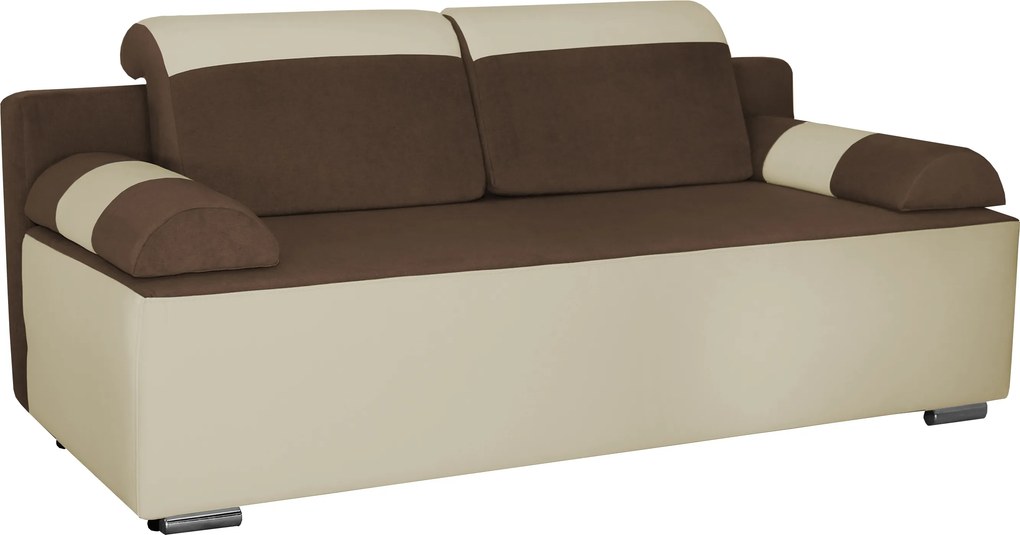 Eka Pohovka UNO, 197 cm Barva látky: Zelená s bílou Eko kůží (Lux 22 + Bílá Eko kůže)