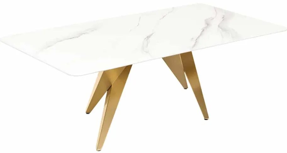Keramický konferenční stolek Zephyra 130 cm bílý