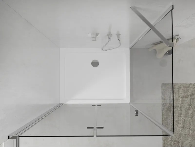 Mexen Lima sprchový kout 120x80cm, 6mm sklo, chromový profil - čiré sklo + Slim sprchová vanička - 856-120-080-00-00-4010