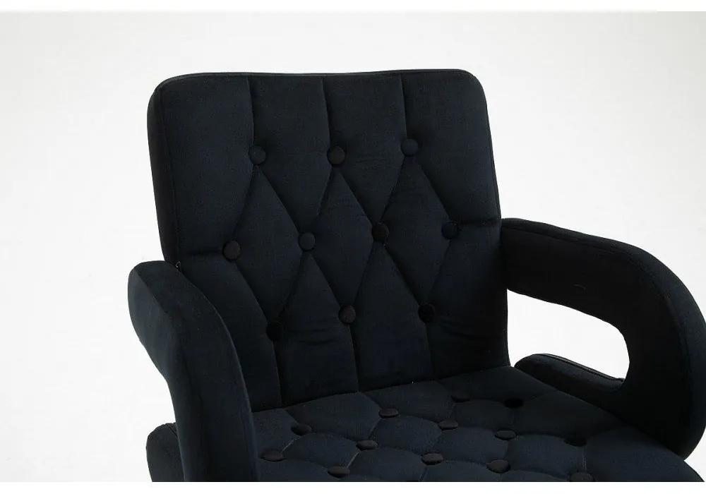 LuxuryForm Barová židle  BOSTON VELUR na černém talíři - černá