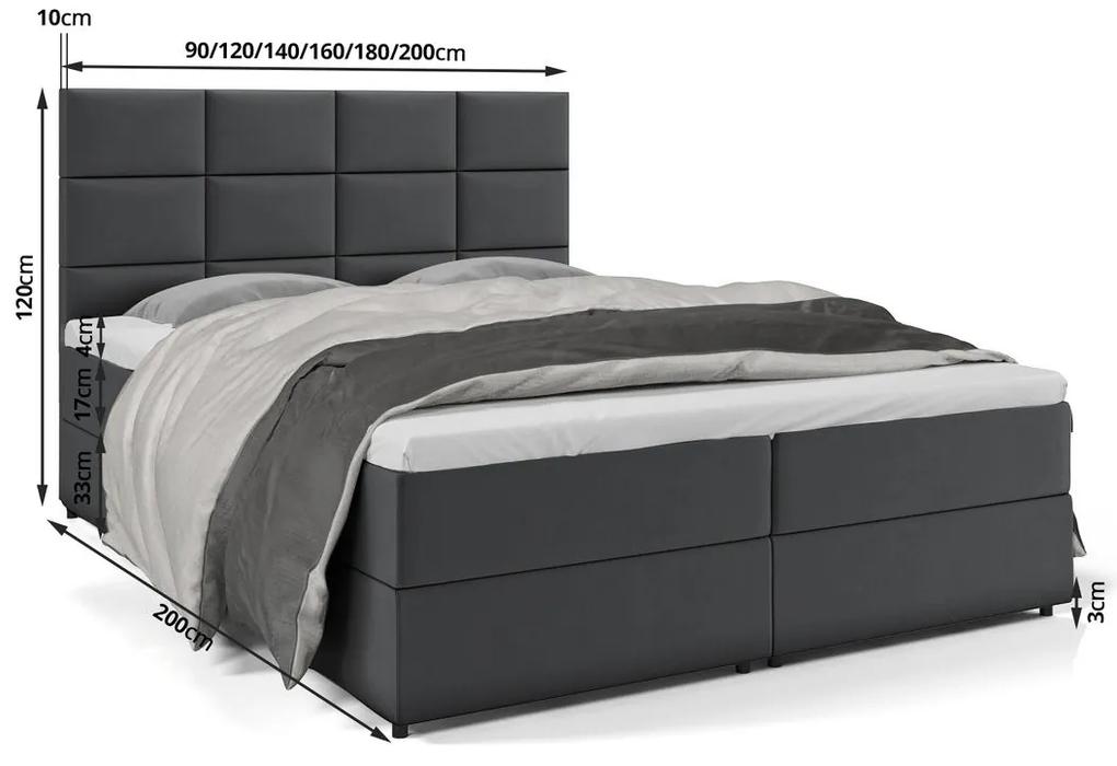 Kontinentální postel GIRA - 160x200, černá