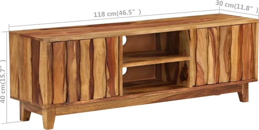 vidaXL TV stolek z masivního sheeshamového dřeva 118 x 30 x 40 cm [246204]