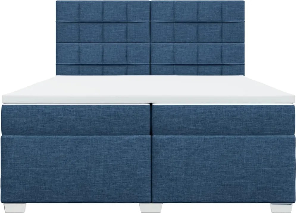 Box spring postel s matrací modrá 200x200 cm textil 3290601