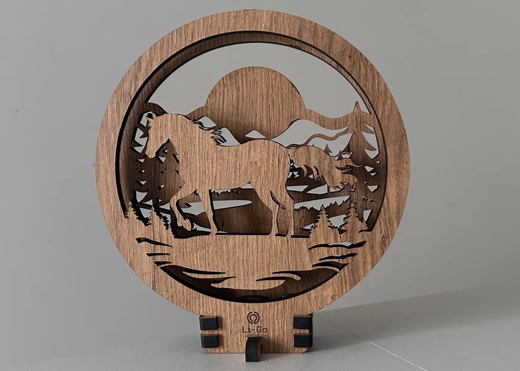 Li-Go "Kůň" lampa 20x22cm provedení povrchu: ořech