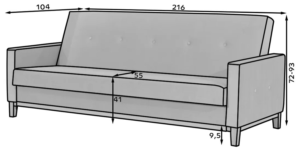 Pohovka Selene Ořech Materiál / Dekor: Monolith 37