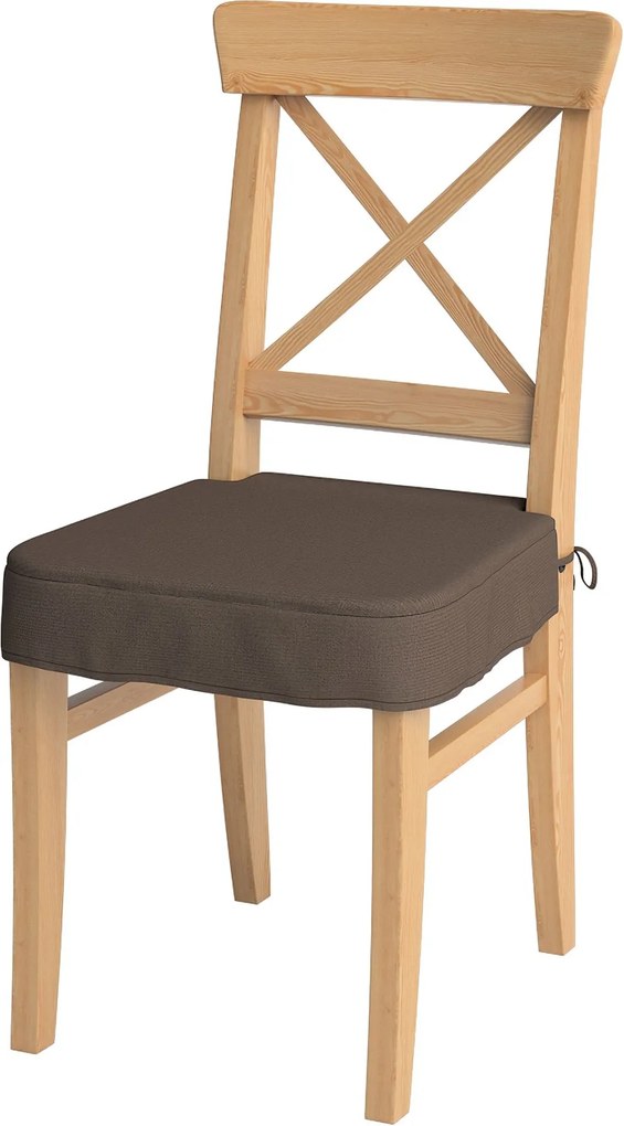 Sedák na židli IKEA Ingolf barva hnědá látka pletený vzor
