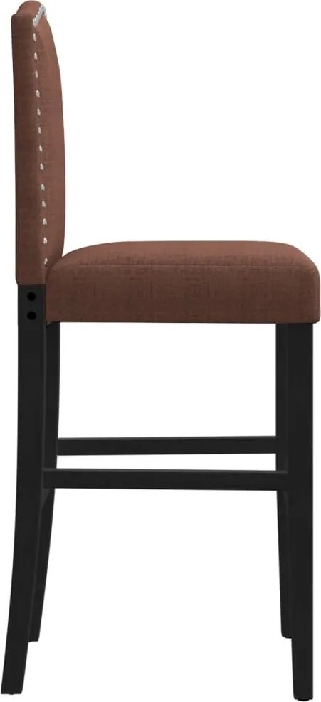 vidaXL Barové židle 2 ks masivní kaučukové dřevo a textil [4006210] Barva: Hnědo-černá
