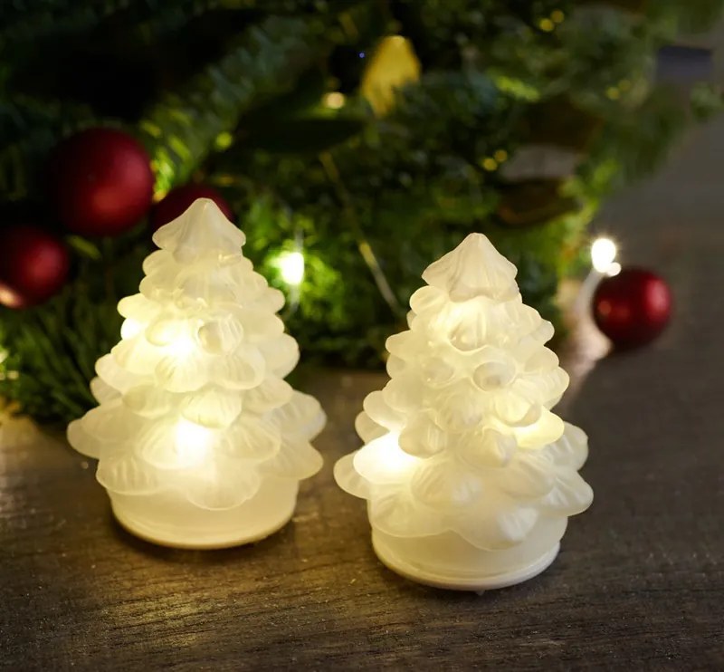 LED svítící stromeček Carla 7 cm, sada 2 kusy, matný