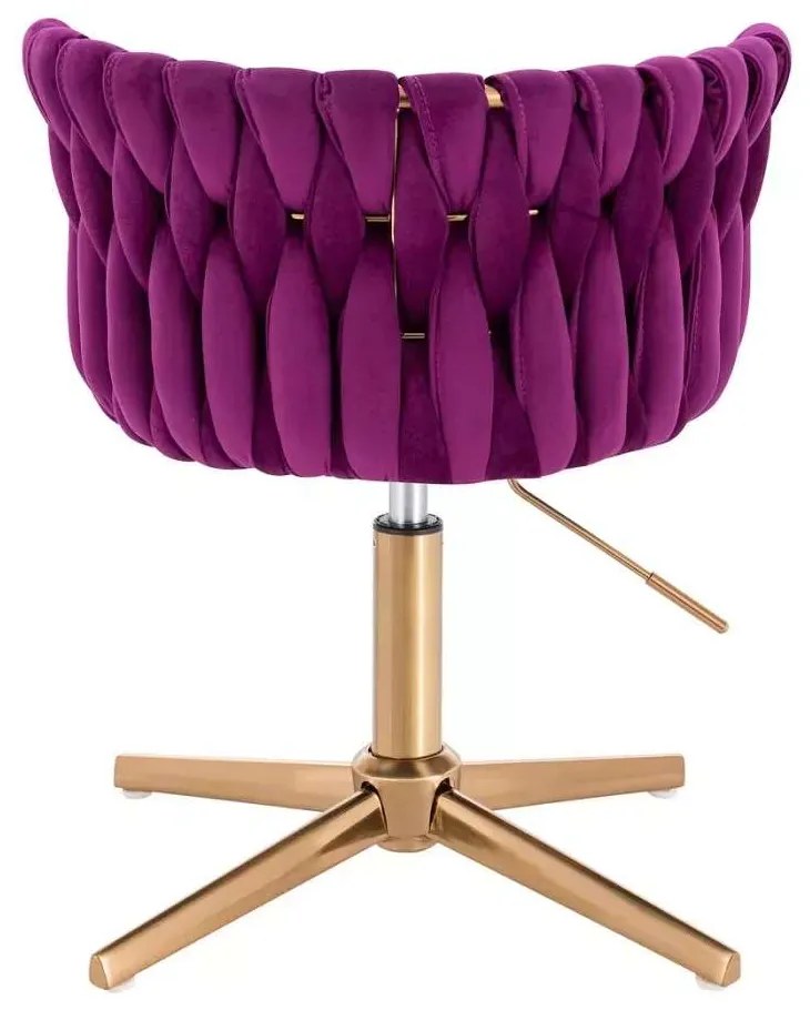 LuxuryForm DESIGN Otočná židle LYON VELUR na zlatém kříži - fuchsie