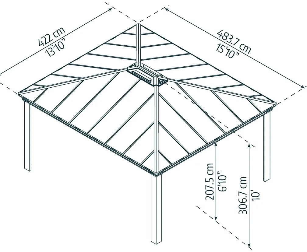 Palram Dallas 14x16 luxusní zahradní hliníkový altán