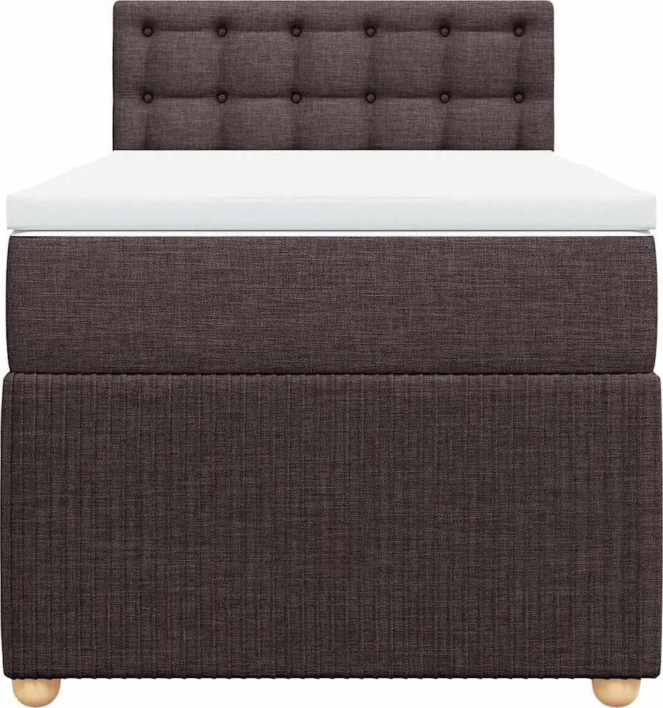 Box spring postel s matrací tmavě hnědá 90x200 cm textil 3287356