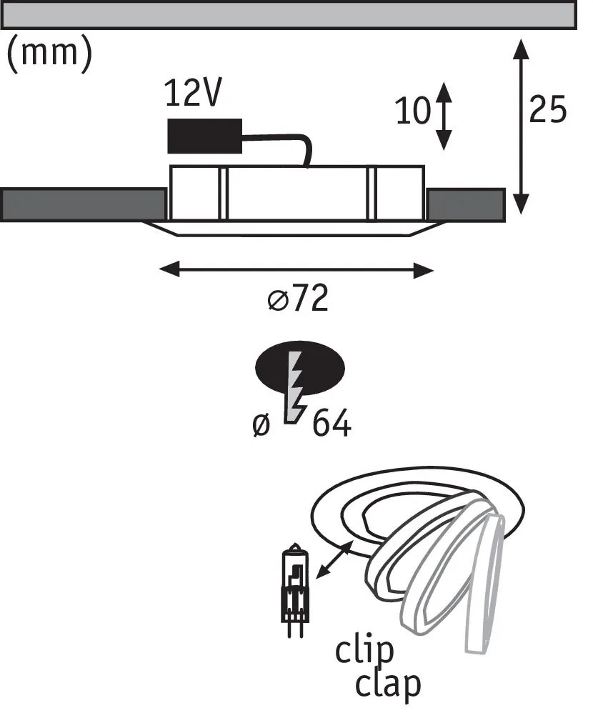 Paulmann 98466 Bodovka kulatá, 1x20W, bílá