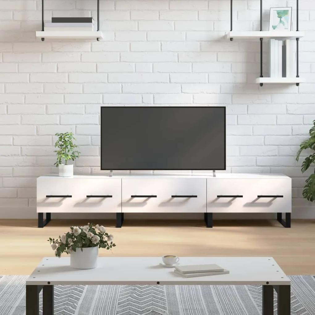 vidaXL TV skříňka bílá s vysokým leskem 150x36x30 cm kompozitní dřevo