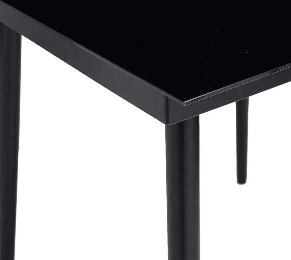 vidaXL Zahradní jídelní stůl černý 200 x 100 x 74 cm ocel a sklo [3100108]