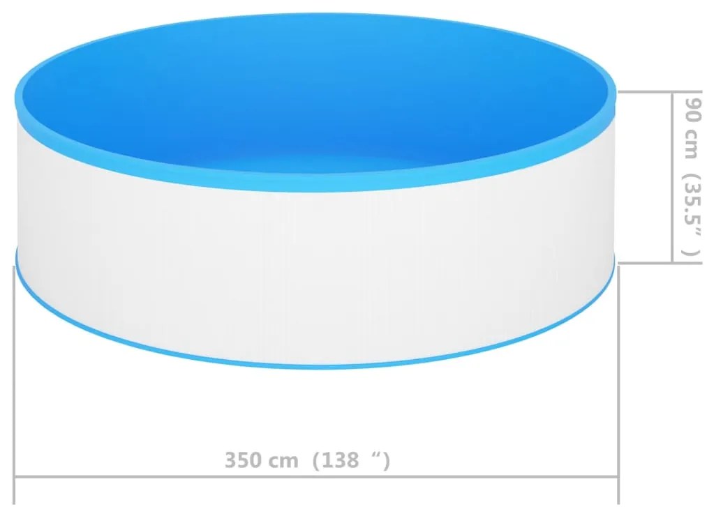 vidaXL Marketos Nadzemní bazén 350 x 90 cm bílý