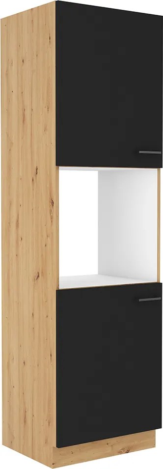 MODENA | vysoká skříňka 60 DP-210 2F na vestavnou troubu | 60 cm | artisan/černá